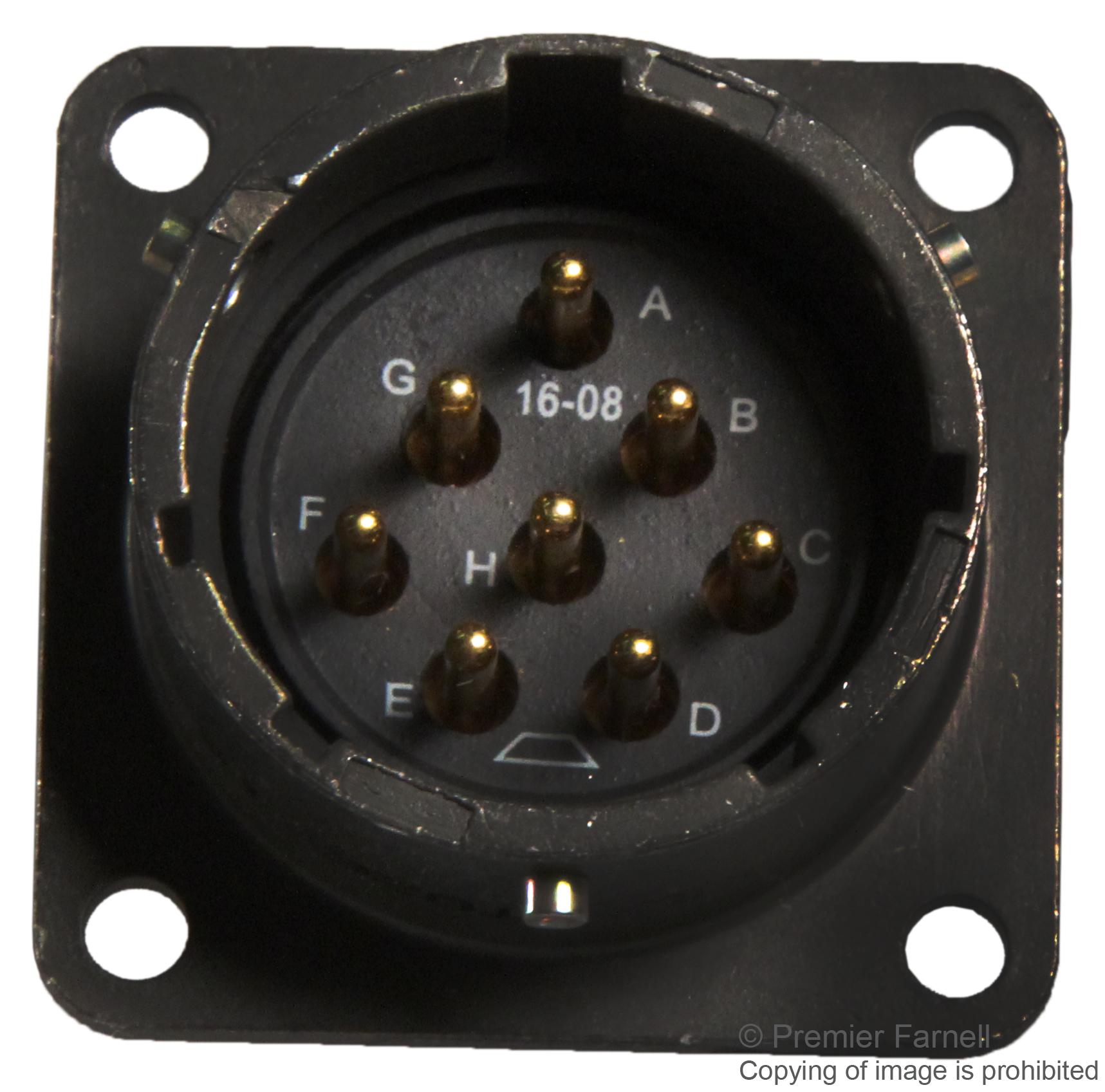 PT02E-16-8P - Amphenol Industrial - CIRCULAR CONNECTOR, PLUG, SIZE 16